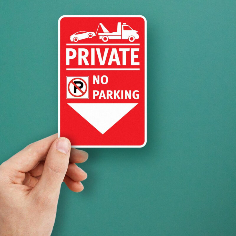 Private No Parking Sticker - Stickers Factory