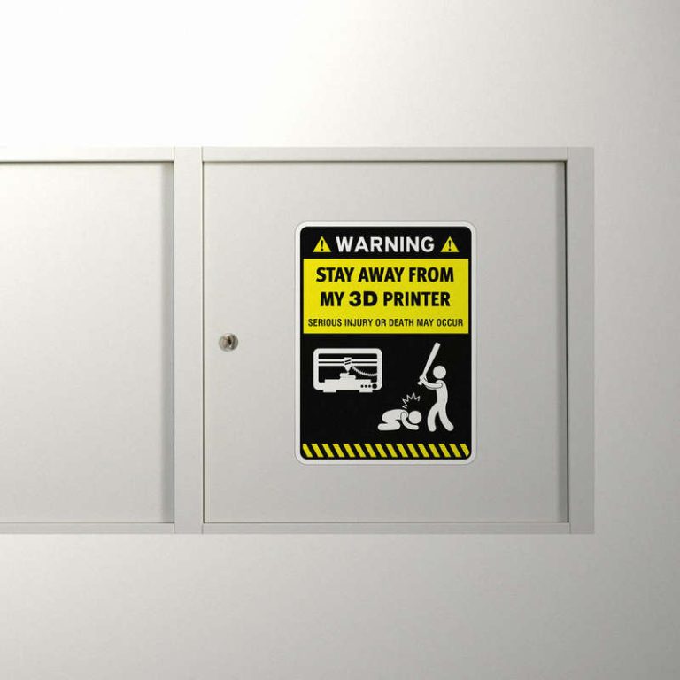 3D Printer Warning Sticker - Stickers Factory