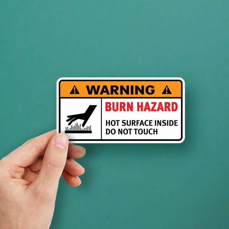 Burn Hazard Warning Sticker - Stickers Factory