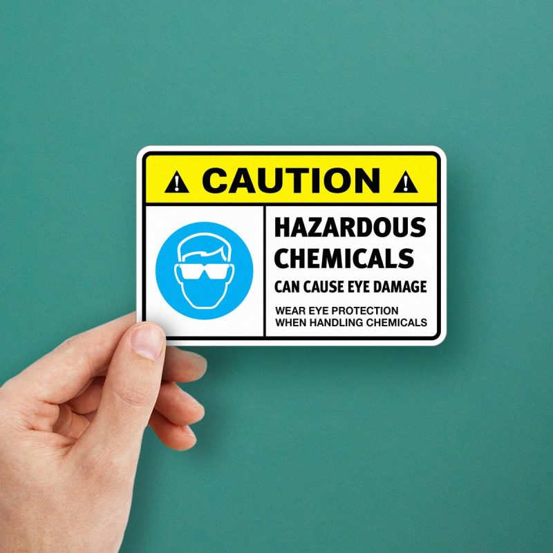 Caution Hazardous Chemicals Sticker - Stickers Factory