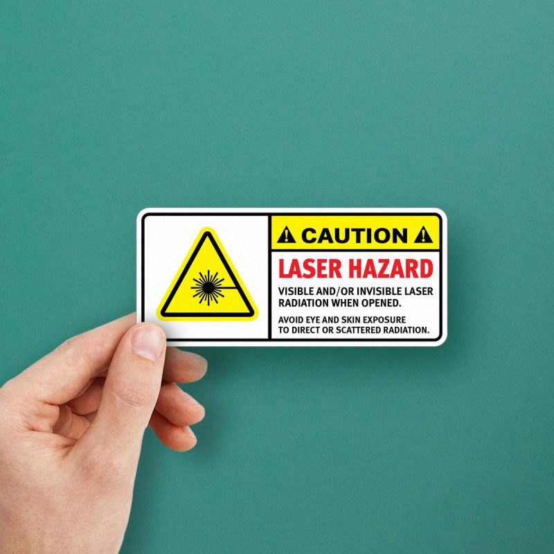 Caution Laser Hazard Sticker - Stickers Factory