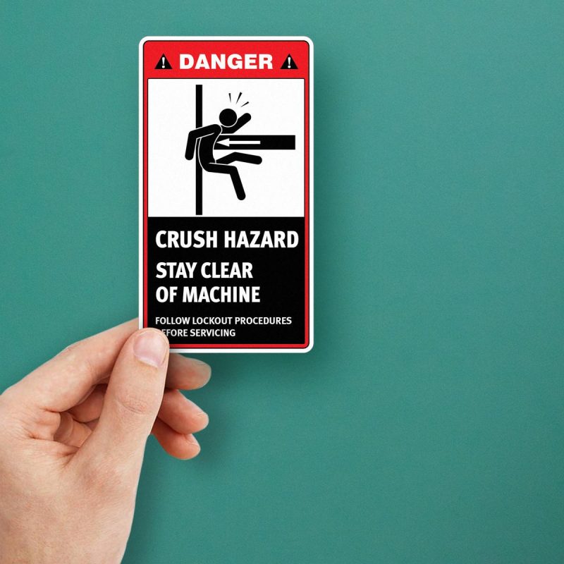 Danger Crush Hazard Sticker - Stickers Factory