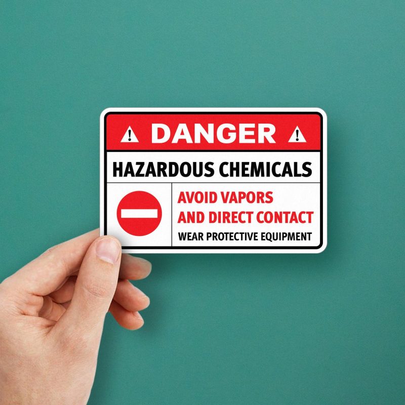 Danger Hazardous Chemicals Sticker - Stickers Factory