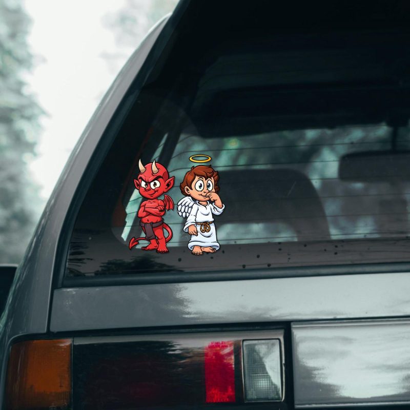 Devil & Angel Cartoon Sticker - Stickers Factory