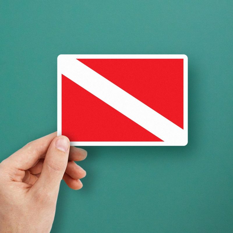 Diver Down Flag Sticker - Stickers Factory