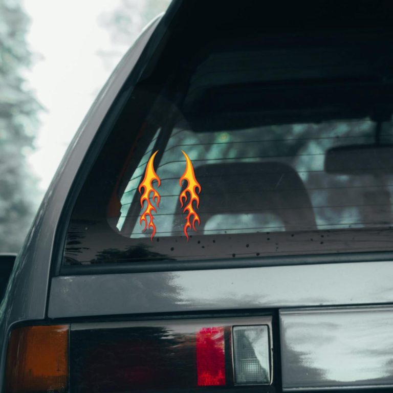 Dual Flame Vinyl Decals - Stickers Factory