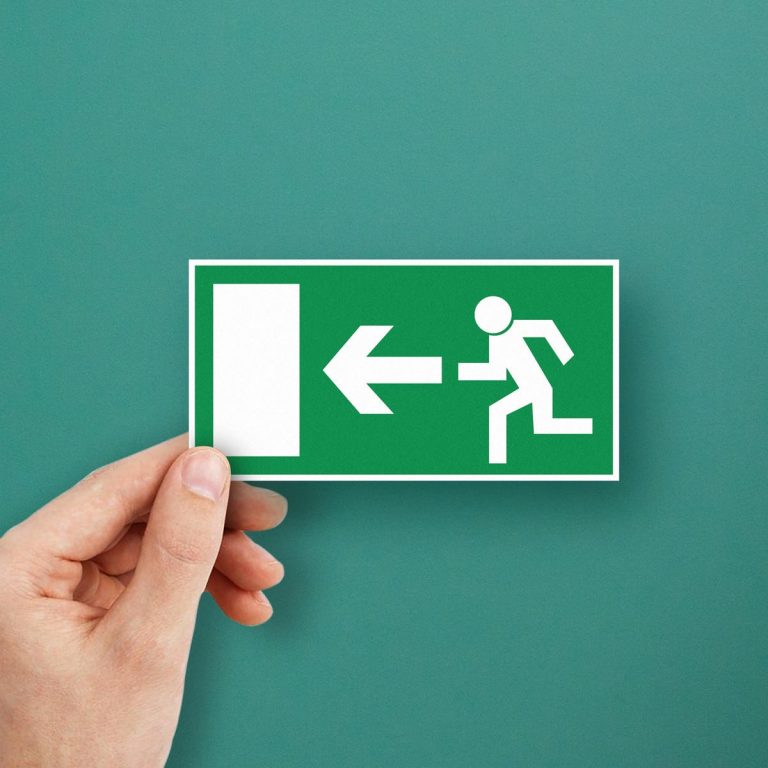 Exit Sign Sticker - Stickers Factory