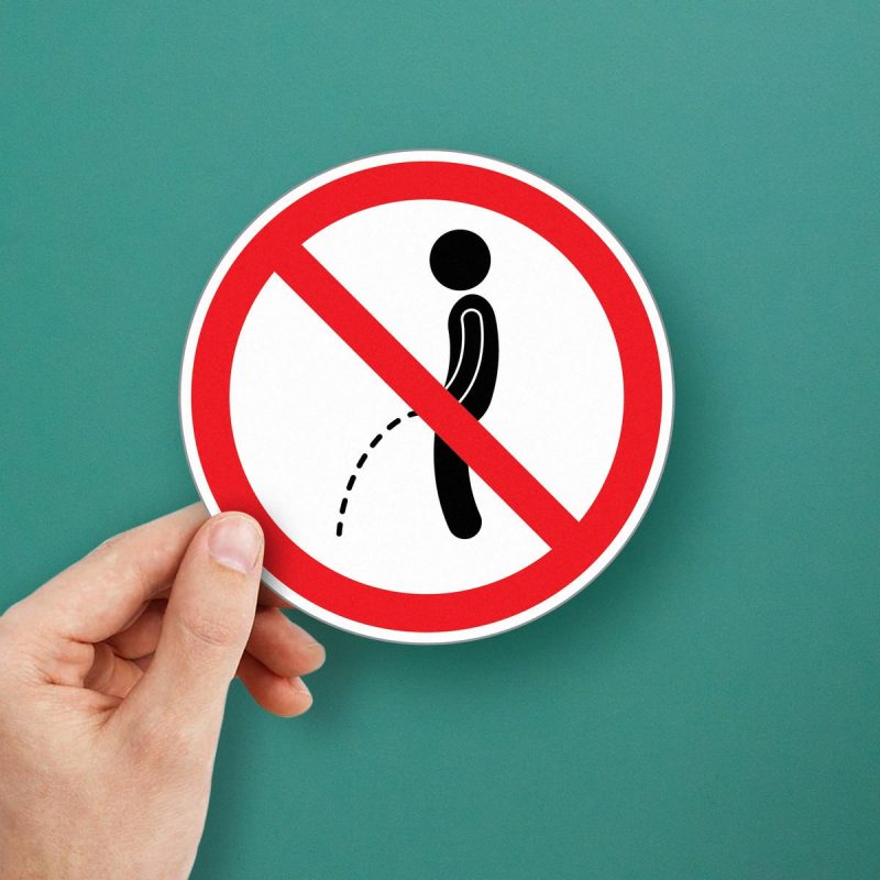 No Peeing Sign Sticker - Stickers Factory