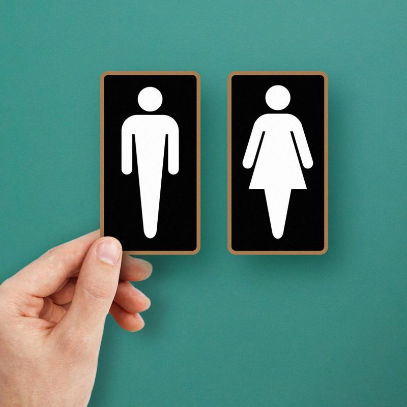 Restroom Sign Vinyl Sticker Set - Stickers Factory