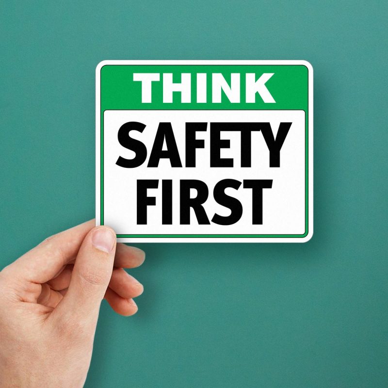 Think Safety First Sticker - Stickers Factory
