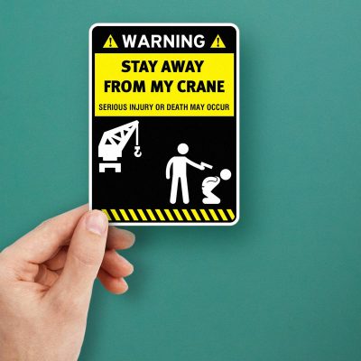 Warning Crane Safety Sticker - Stickers Factory