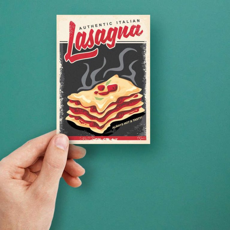 "Authentic Italian Lasagna" Vintage Vinyl Sticker - Stickers Factory