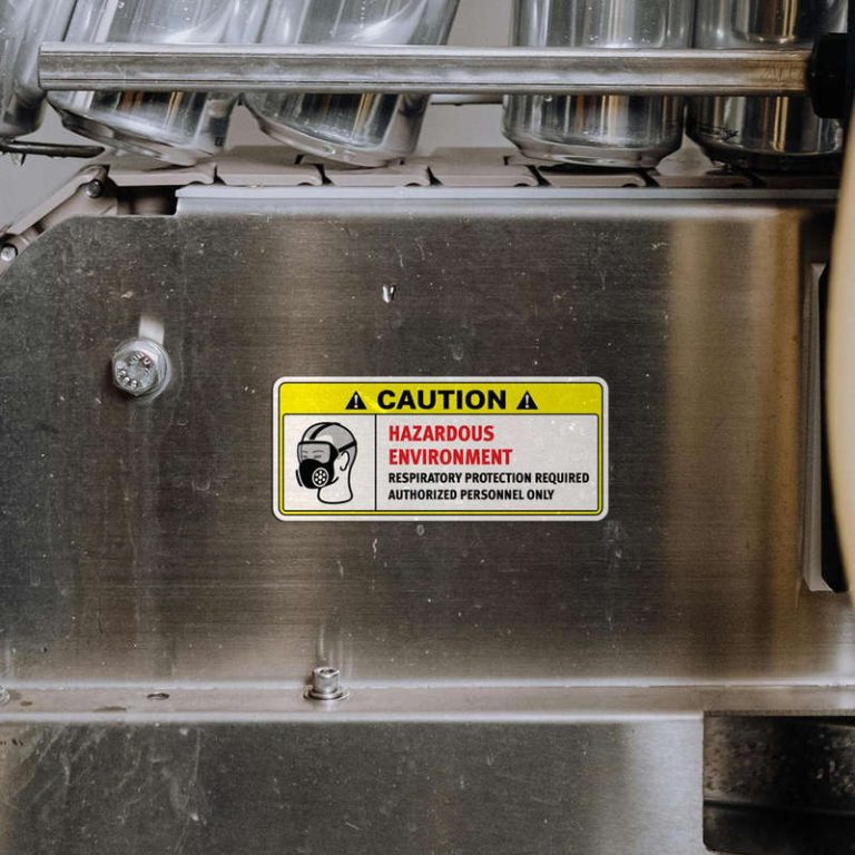 Caution Hazardous Environment Sticker - Stickers Factory