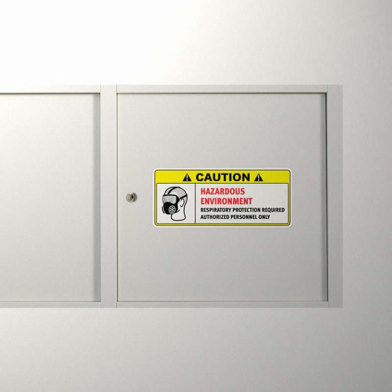 Caution Hazardous Environment Sticker - Stickers Factory