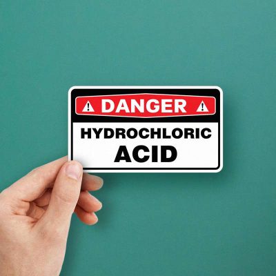 Danger Hydrochloric Acid Sticker – Chemical Hazard Warning Sign ...