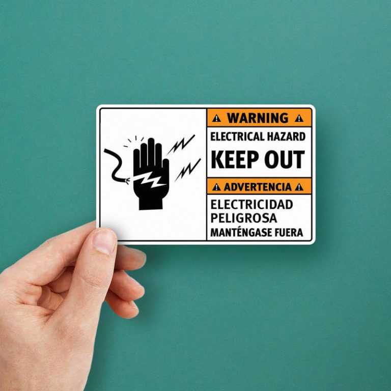 Electrical Hazard Warning Sticker - Stickers Factory