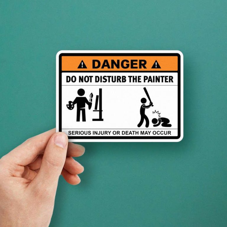 Funny Painter Warning Sticker - Stickers Factory