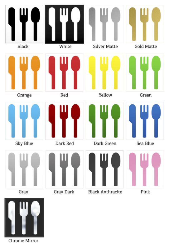 Knife, Fork, and Spoon Silhouette Sticker - Stickers Factory