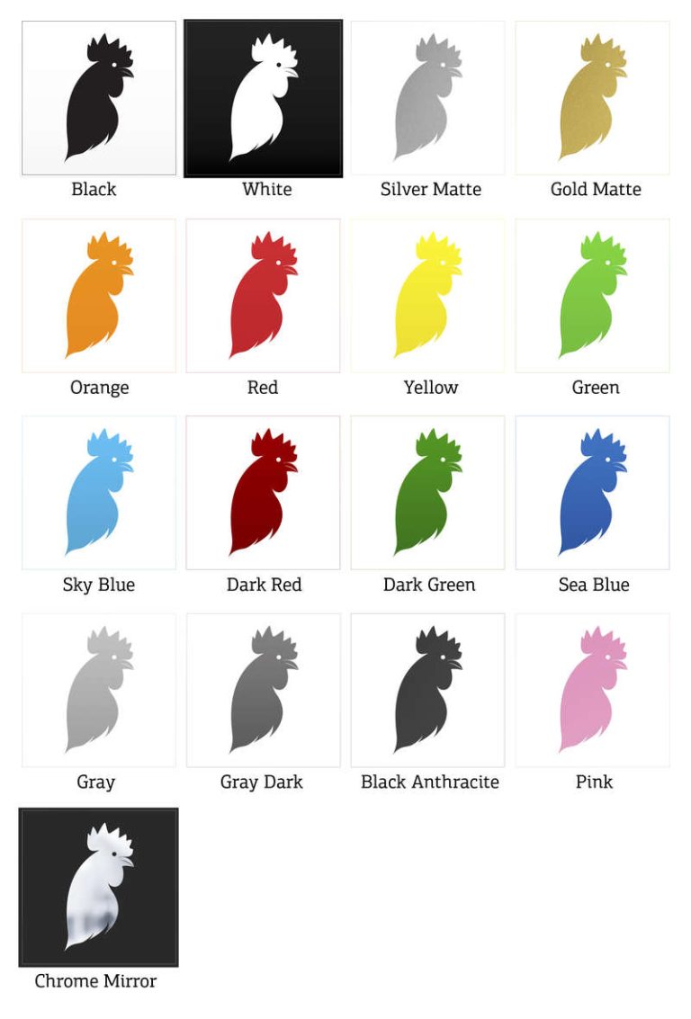 Minimalist Rooster Profile Sticker - Stickers Factory
