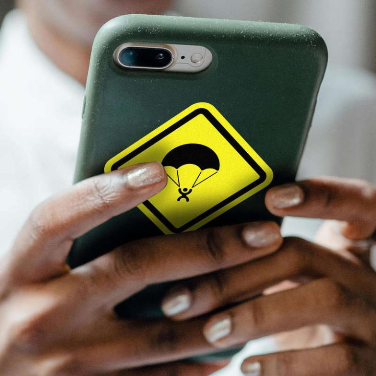 Parachute Warning Sign Decal - Stickers Factory
