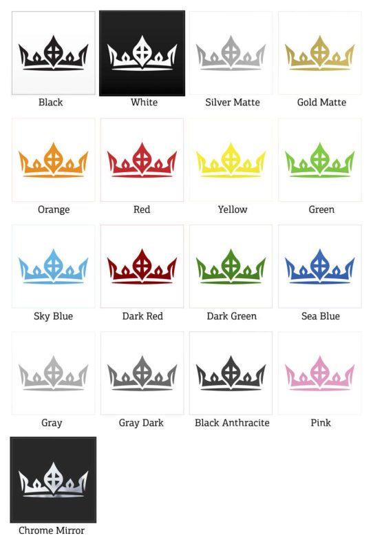 Regal Crown Silhouette Sticker - Stickers Factory