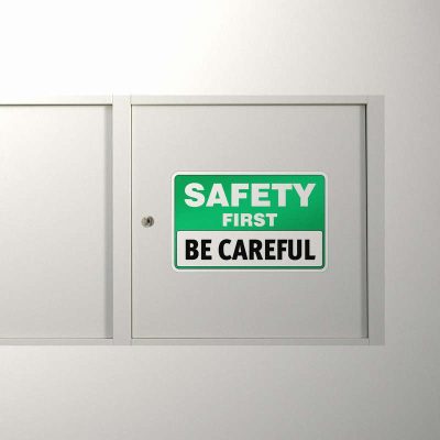 Safety First Sticker – "Safety First, Be Careful" Vinyl - Stickers Factory