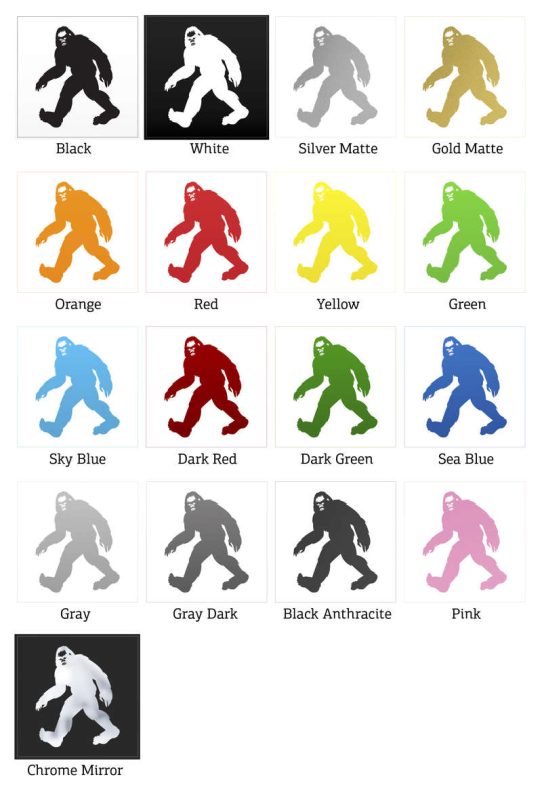 Sasquatch Bigfoot Silhouette Sticker - Stickers Factory