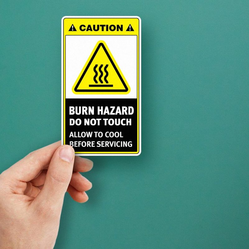 "Caution: Burn Hazard" Safety Sign - Stickers Factory