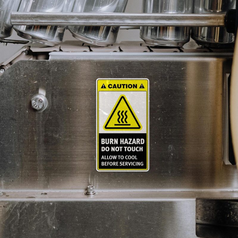 "Caution: Burn Hazard" Safety Sign - Stickers Factory