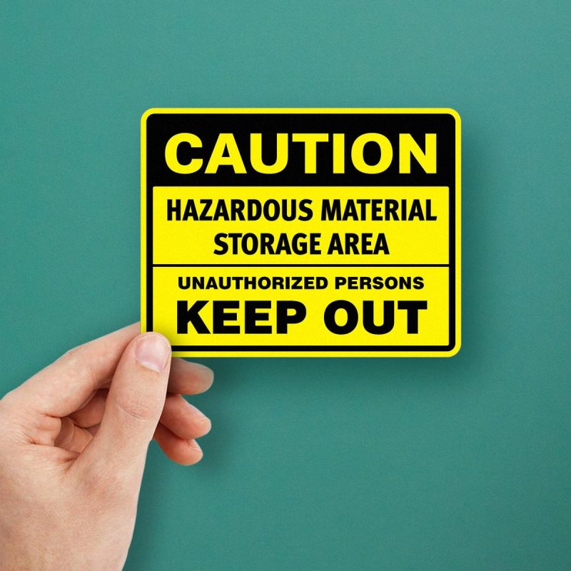 Caution Hazardous Material Storage Area Sign - Stickers Factory
