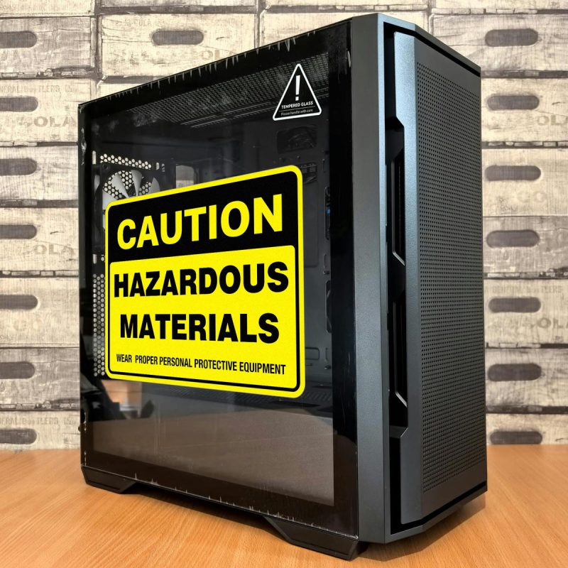Caution Hazardous Materials Safety Sign - Stickers Factory