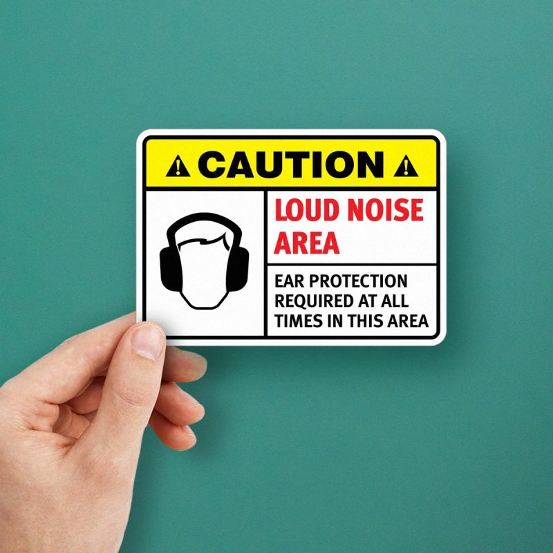 Caution Loud Noise Area Sticker - Stickers Factory