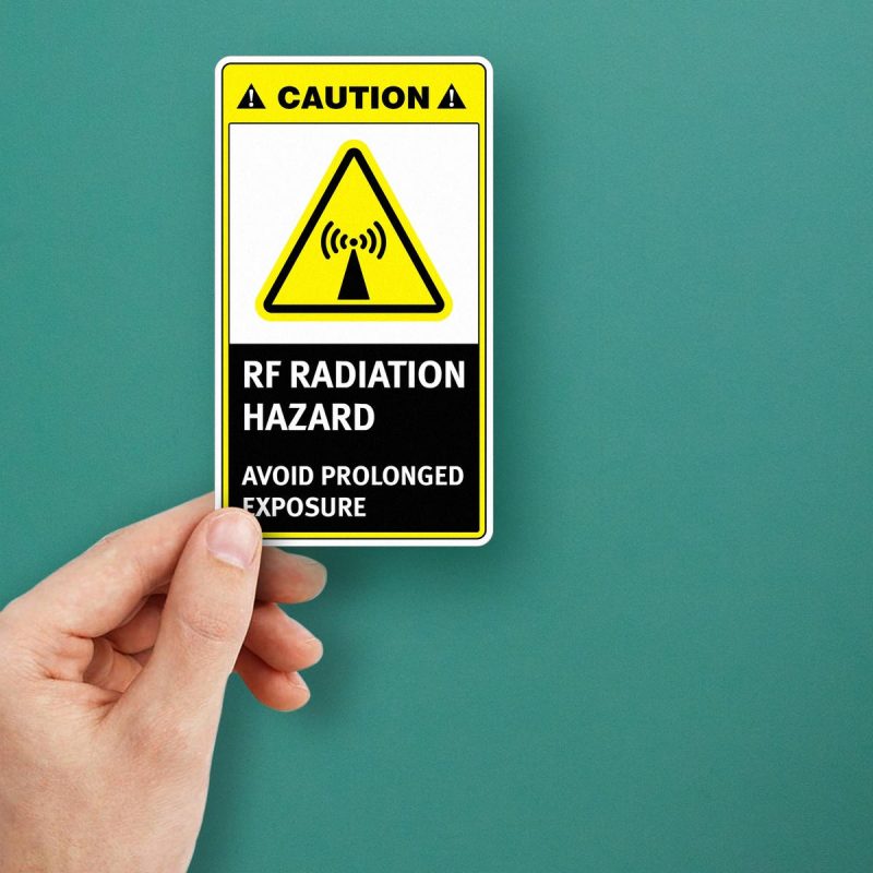 Caution: RF Radiation Hazard Sticker - Stickers Factory