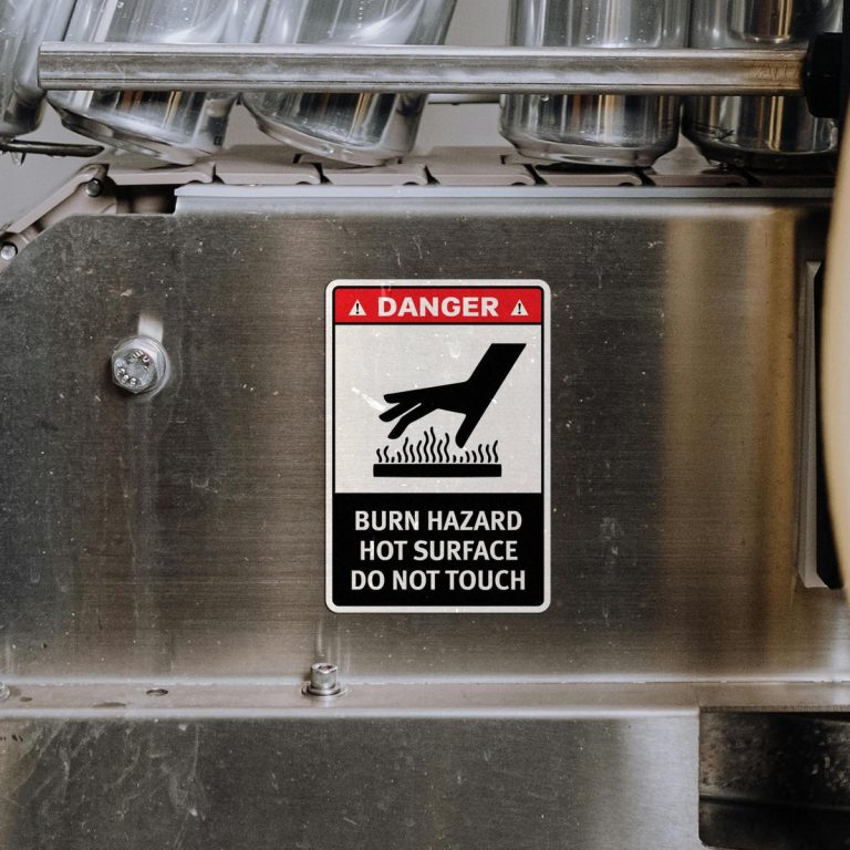 DANGER Burn Hazard Sign - Stickers Factory