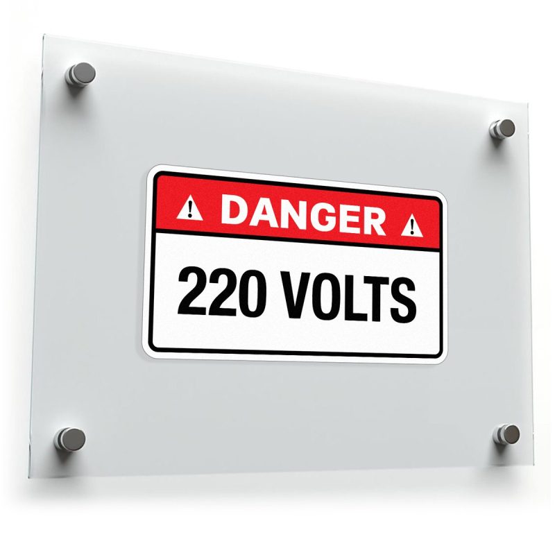 Danger 120/240 Volts Warning Sticker - Stickers Factory