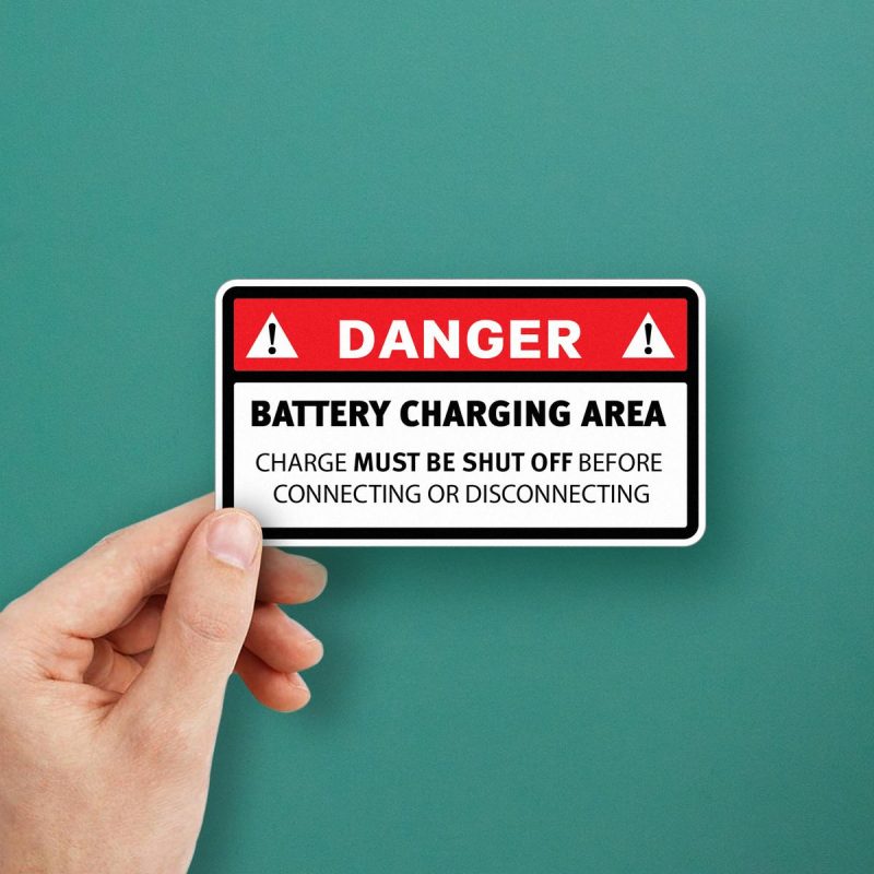 Danger Battery Charging Area Sticker - Stickers Factory