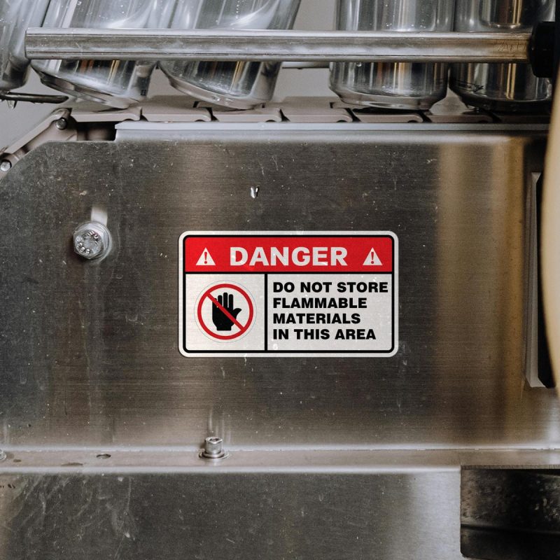 Danger: Do Not Store Flammable Materials Safety Sign - Stickers Factory
