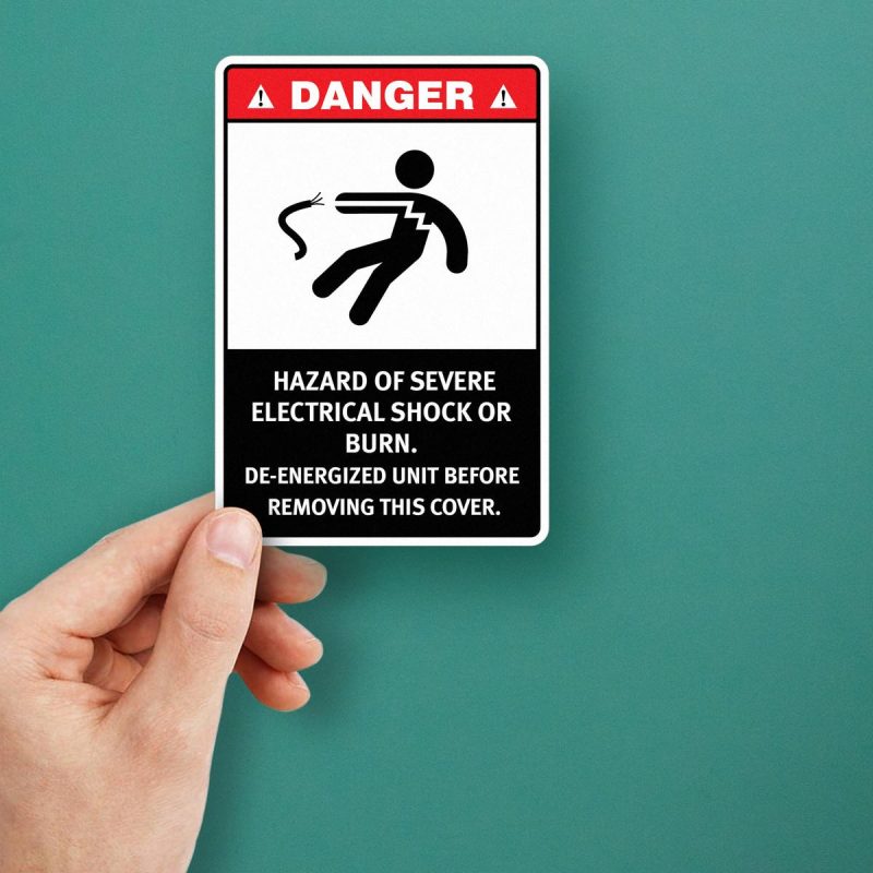 Danger: Electrical Shock Hazard Sticker - Stickers Factory