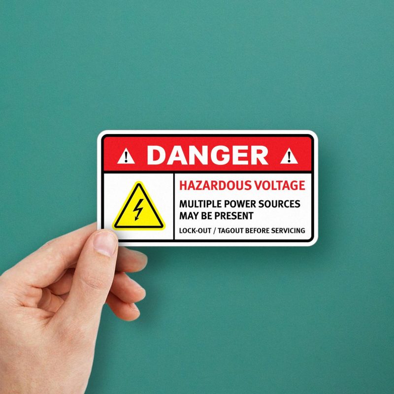 Danger Hazardous Voltage Warning Sticker - Stickers Factory