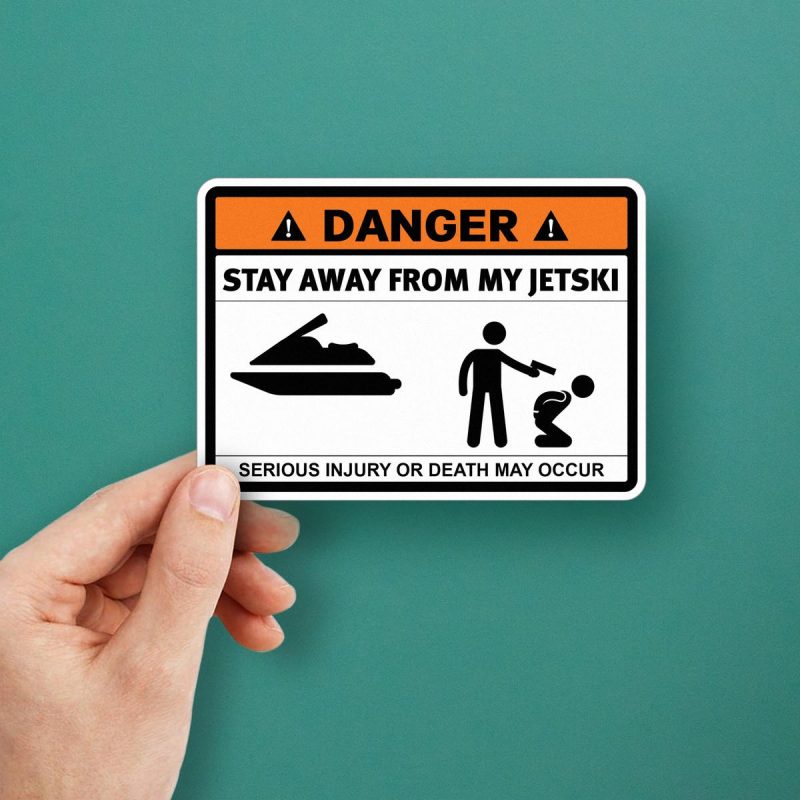 Danger Jet Ski Warning Sticker - Stickers Factory