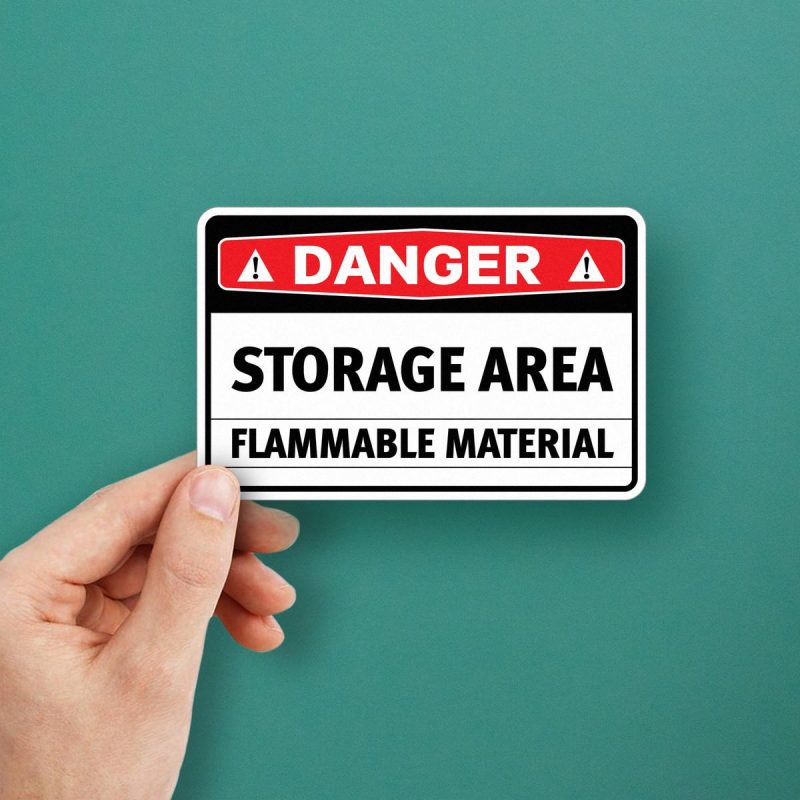 Danger Storage Area Flammable Material Sticker - Stickers Factory