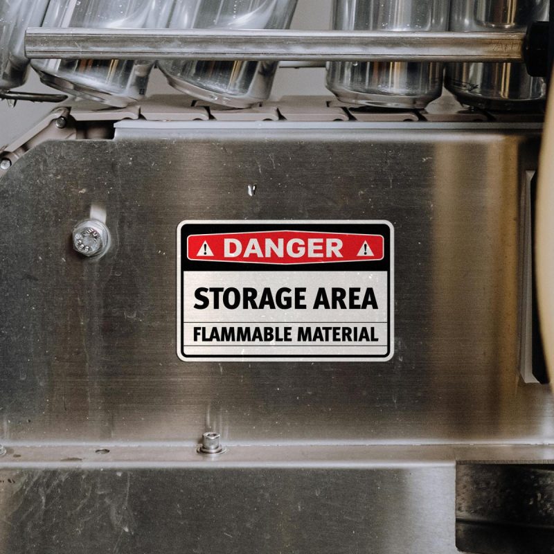 Danger Storage Area Flammable Material Sticker - Stickers Factory