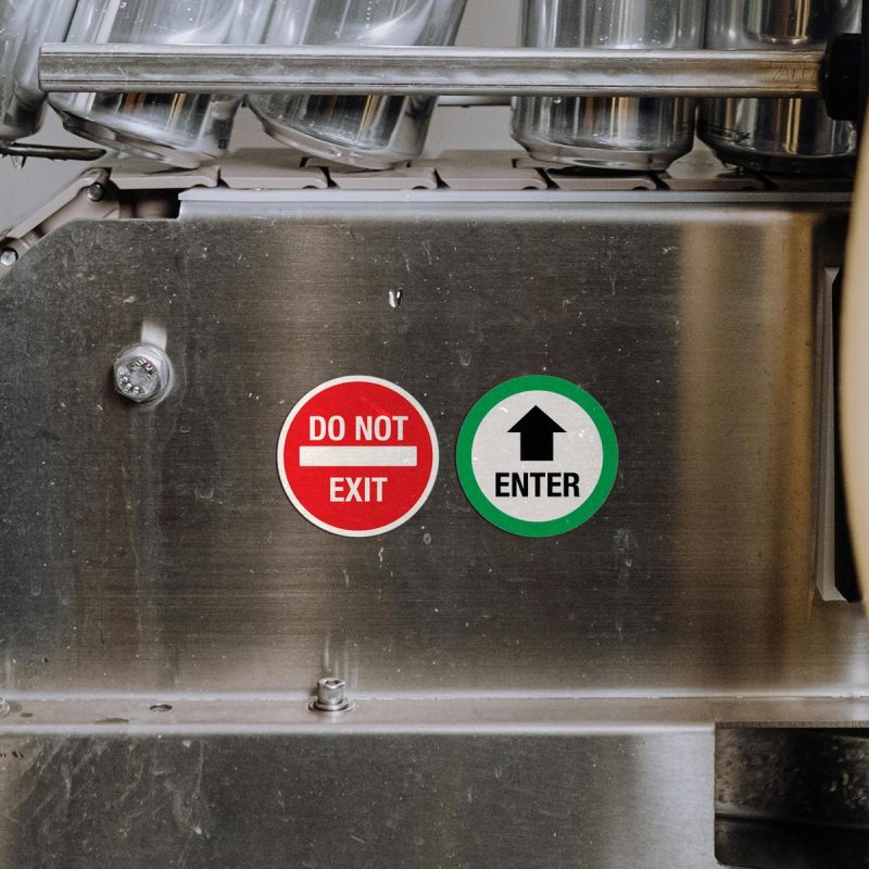 "Do Not Exit" and "Enter" Directional Sign Decal Set - Stickers Factory
