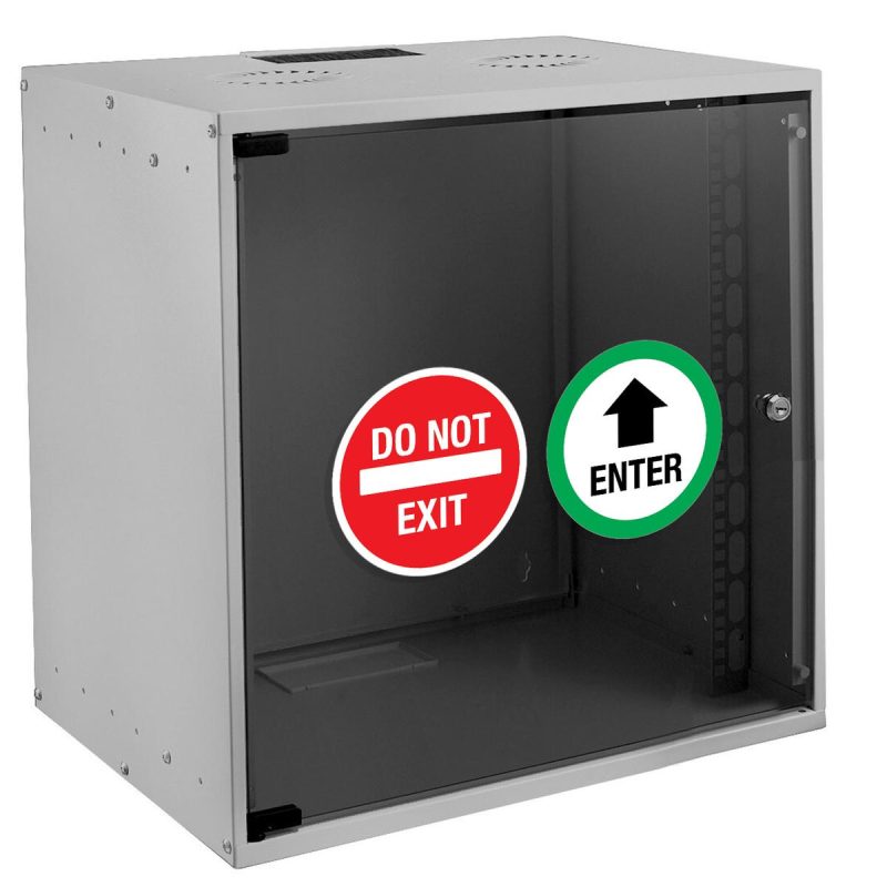 "Do Not Exit" and "Enter" Directional Sign Decal Set - Stickers Factory
