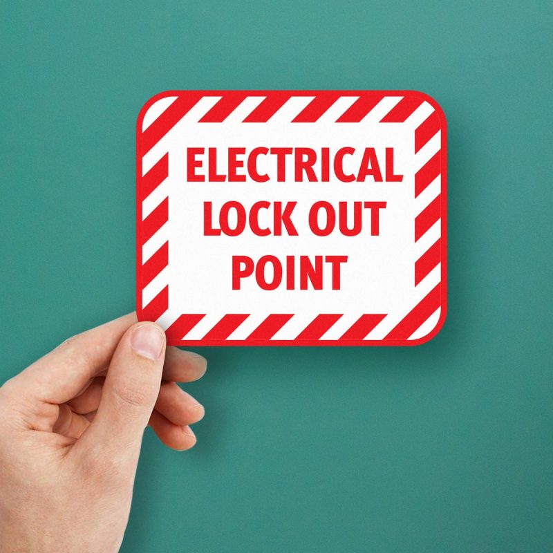 Electrical Lock Out Point Safety Vinyl Decal - Stickers Factory