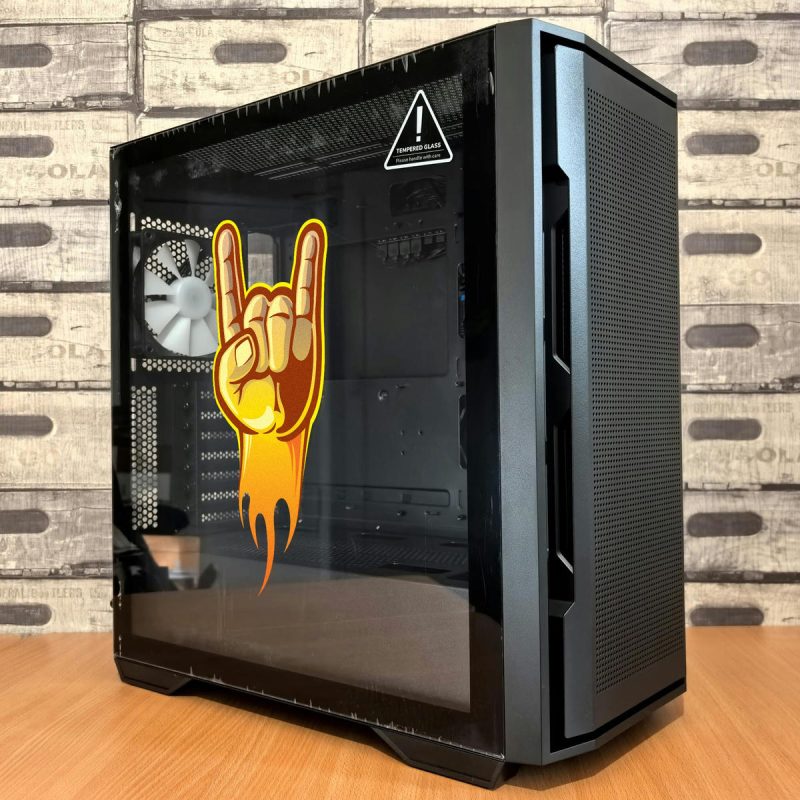 Flaming Rock Hand Vinyl Sticker - Stickers Factory