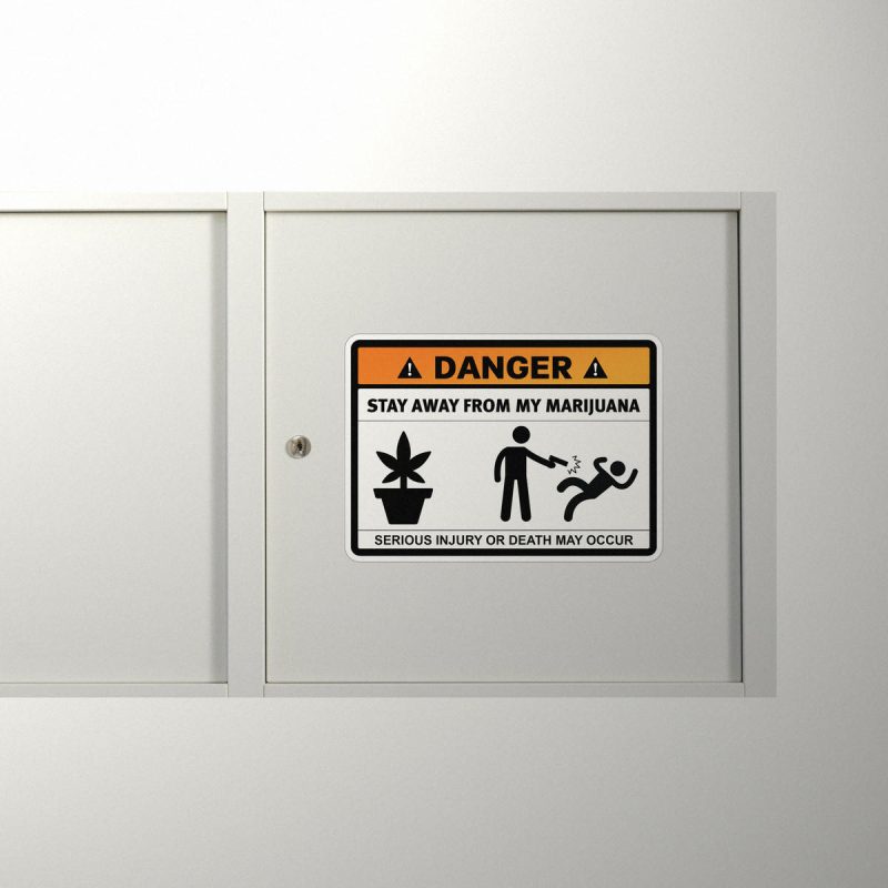 Funny Danger Marijuana Warning Sticker - Stickers Factory