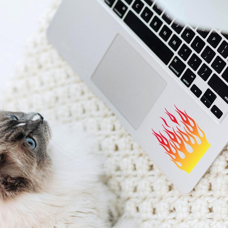 Red & Yellow Flame Design Sticker - Stickers Factory