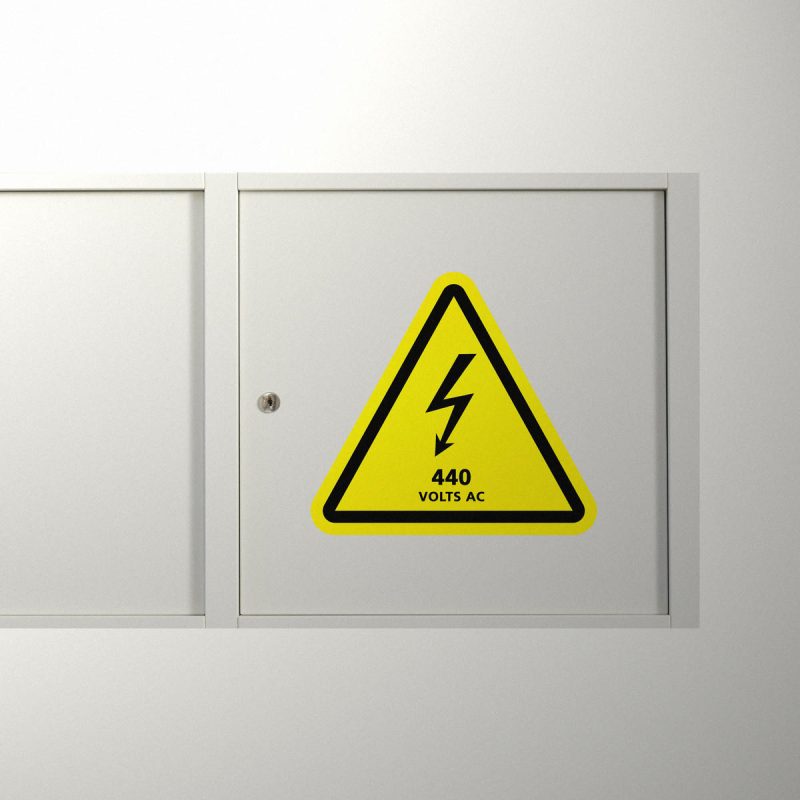 Warning 440 Volts AC Safety Sticker - Stickers Factory