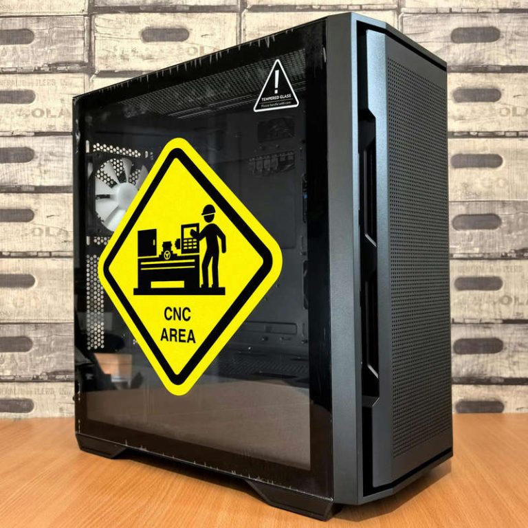CNC Area Warning Sign Sticker - Stickers Factory
